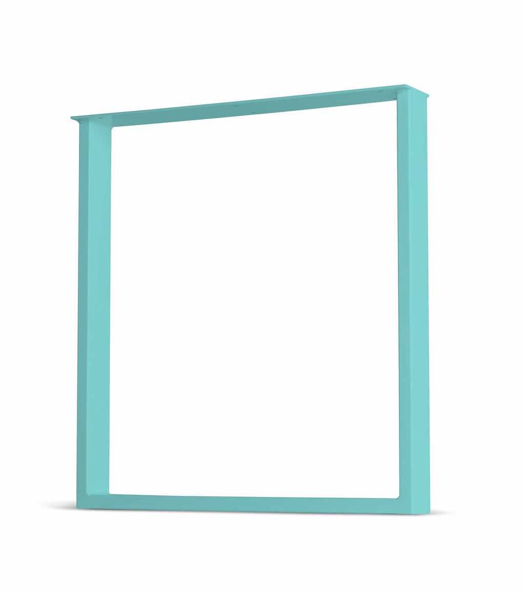 Square Table & Bench Leg - 3" x 1" Tube Steel - Mid Century Turquoise ...