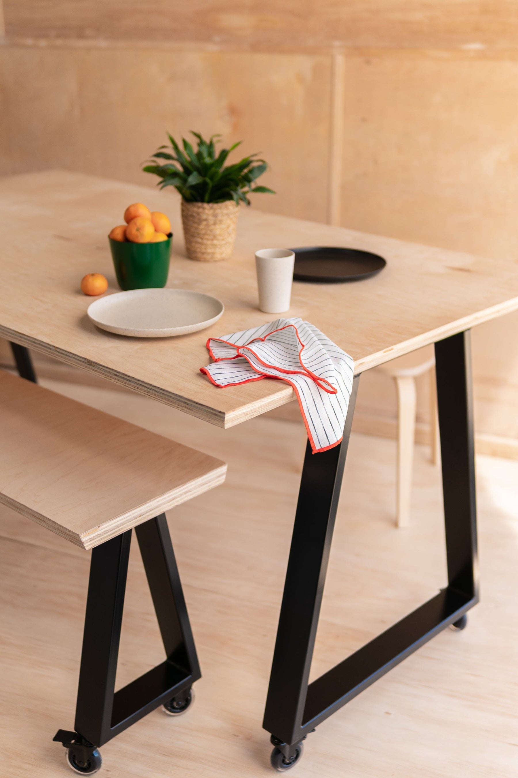 Trapezoid Tube Steel Table Legs & Bench Legs. 3" x 1" Tube Steel