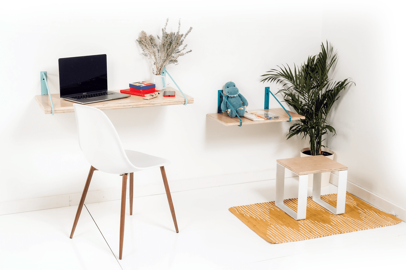 Hairpin Shelf Brackets & Floating Desks - 6" - 28" - Colored or Raw Steel